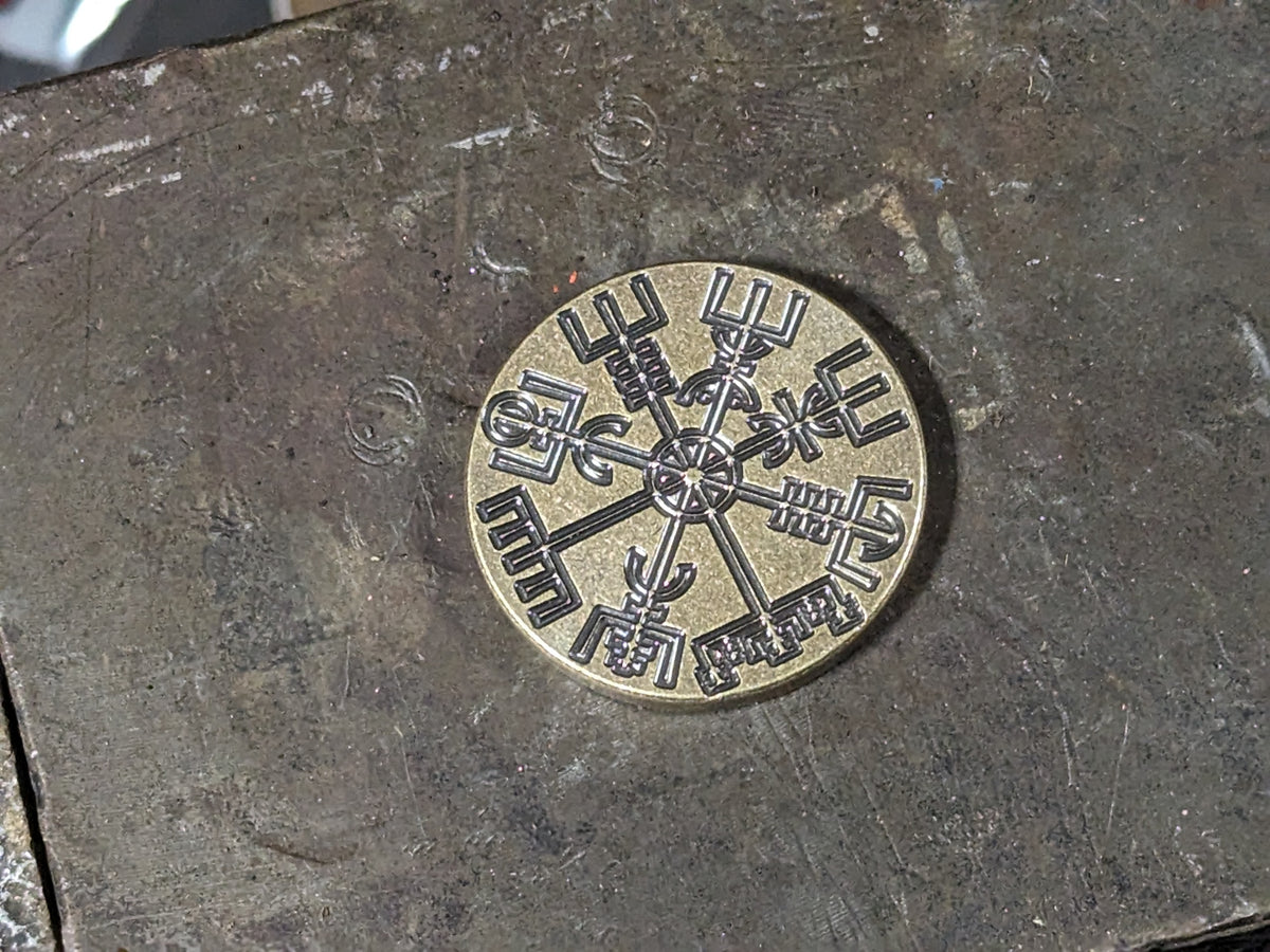 Brass Wayfinder Compass Coin – Z and C Metalworks